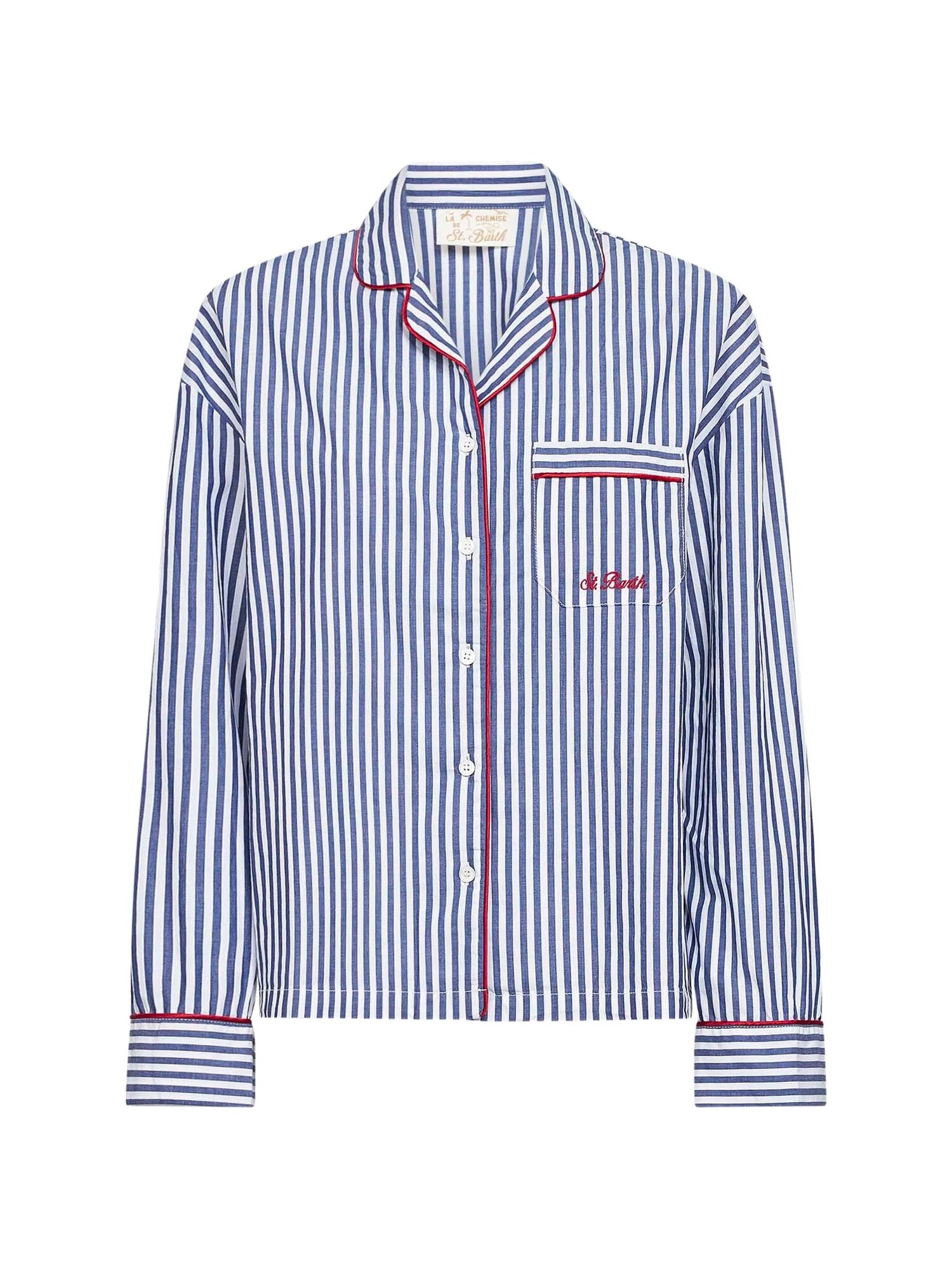Рубашка Striped-pattern piping-detailing shirt