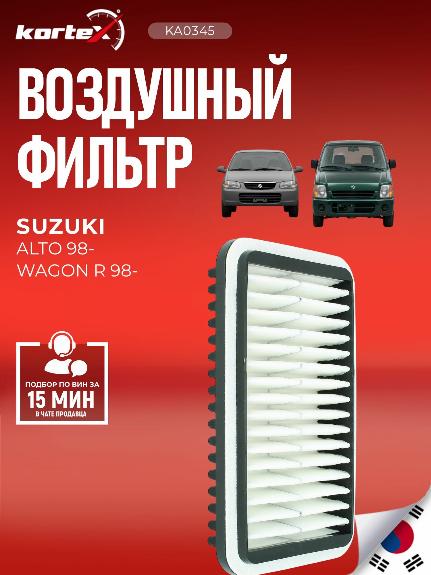 Фильтр воздушный Сузуки Альто, Вагон SO1178, LX1588, LA927