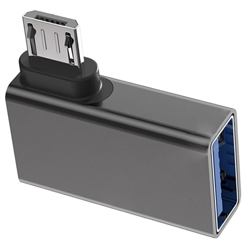 Переходник USB A female to micro USB male OTG с блоком питания-черный
