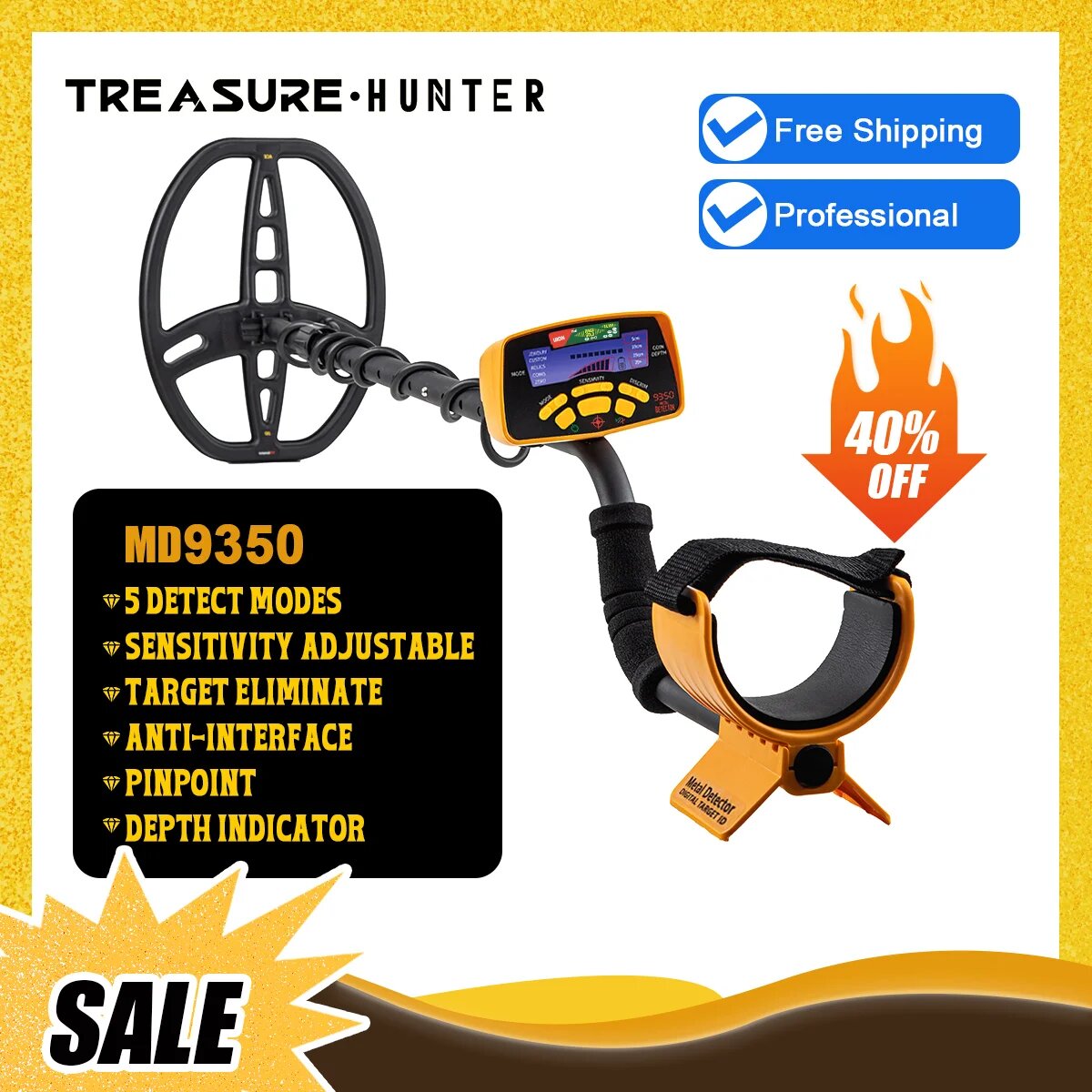 Профессиональный подземный металлоискатель TREASURE HUNTER MD9350 — фото 1