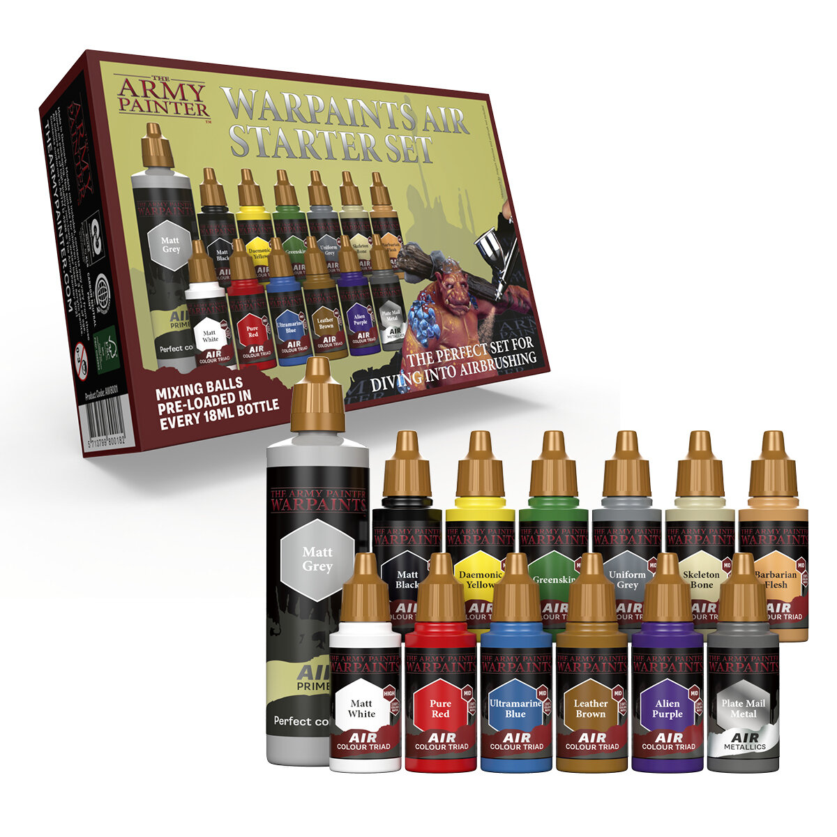 Набор акриловых красок для аэрографа Army Painter - Warpaints Air Starter Set