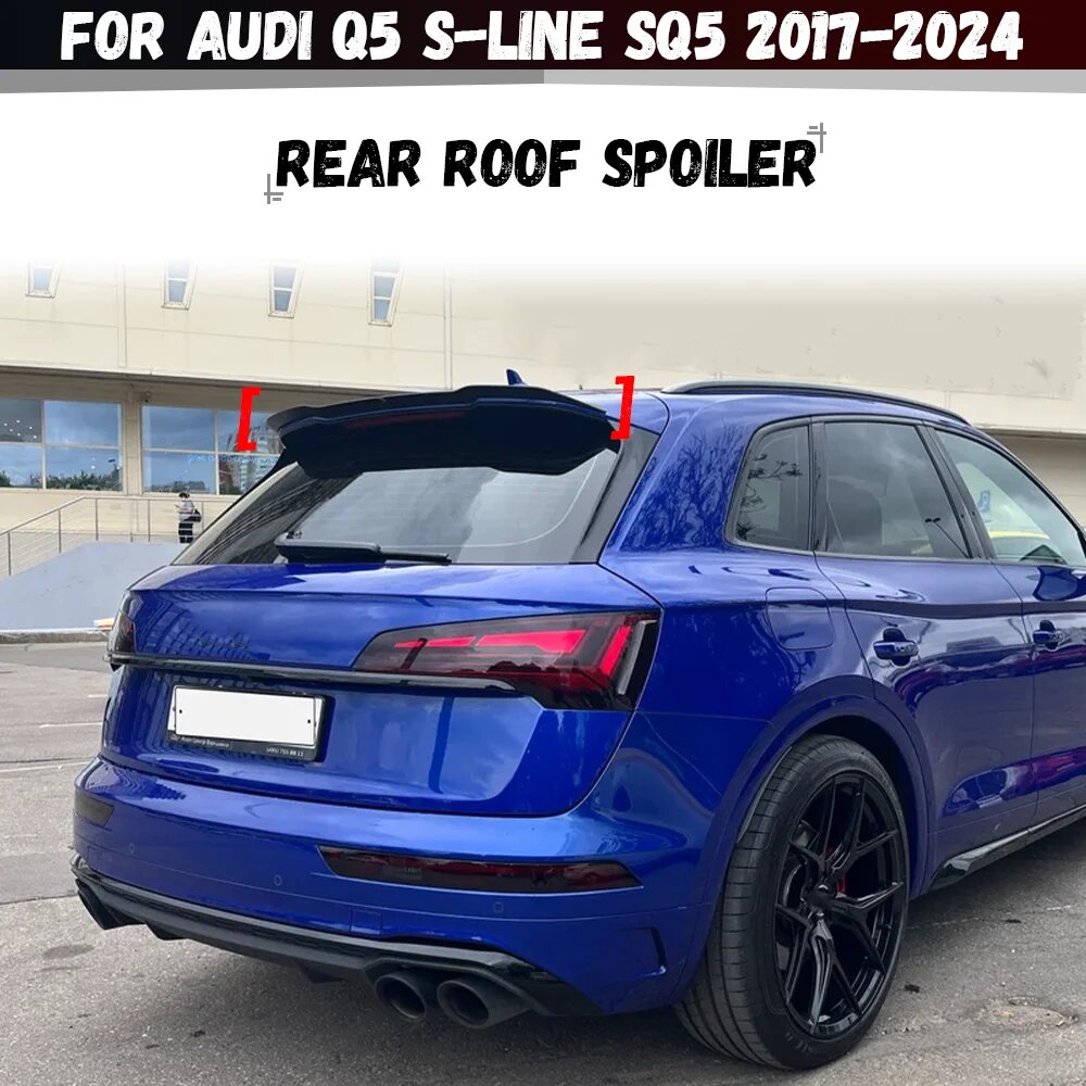 Для Audi Q5 S-line MK2 SQ5 2017-2024: спойлер-накладка на крышку багажника, задний Carbon Fiber Look