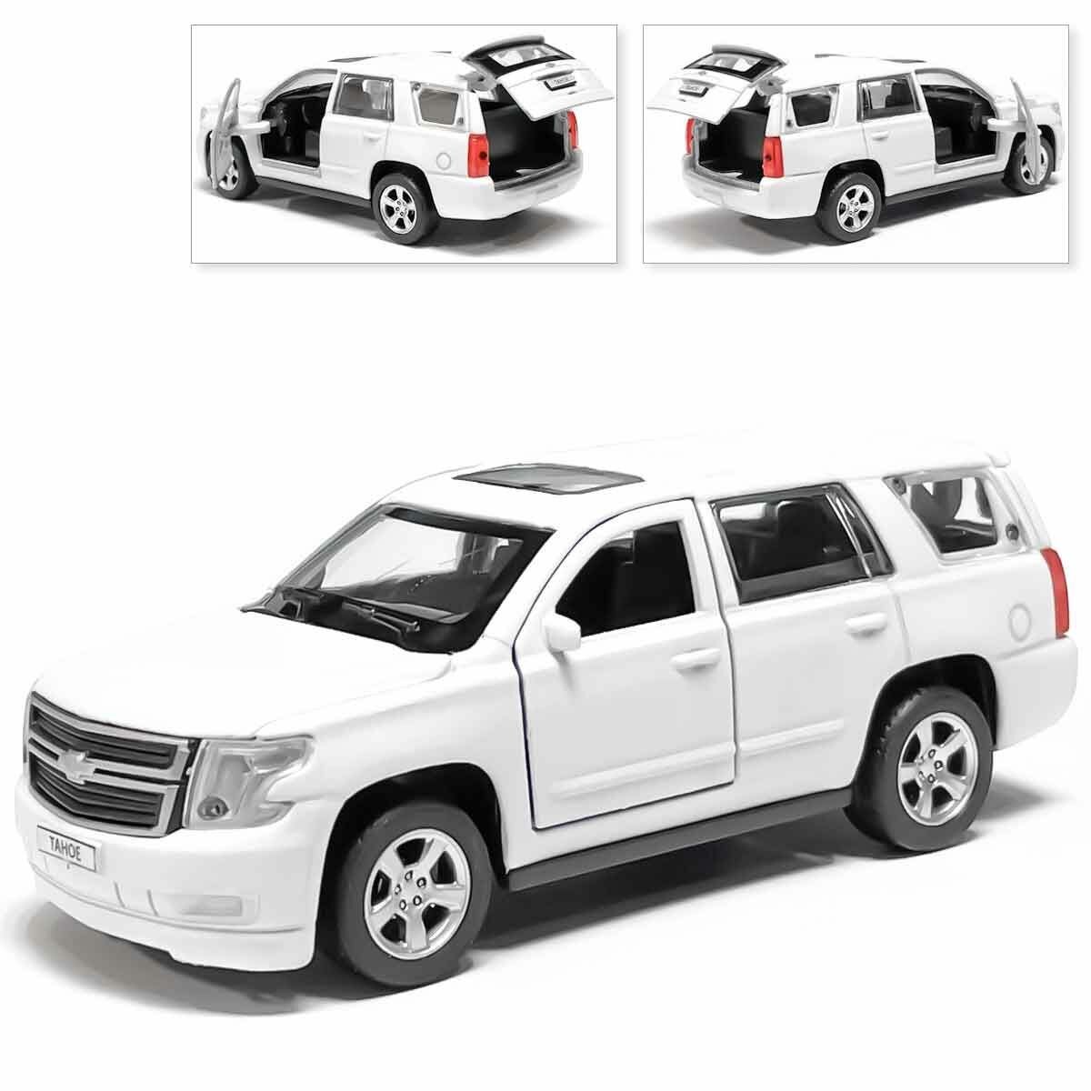 Машинка Chevrolet Tahoe, коллекционная, металлическая, белый, Технопарк, 12 см