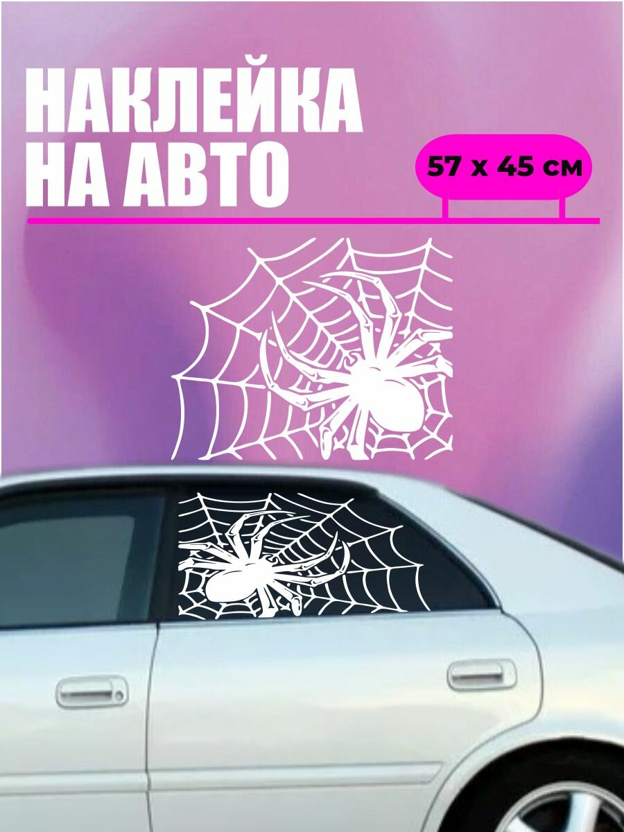 Наклейки на авто Паук с паутиной