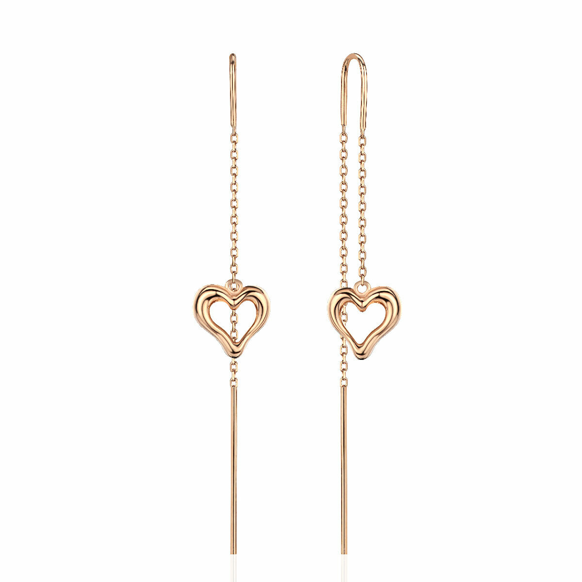 Серьги Эстет, красное золото, 375 проба