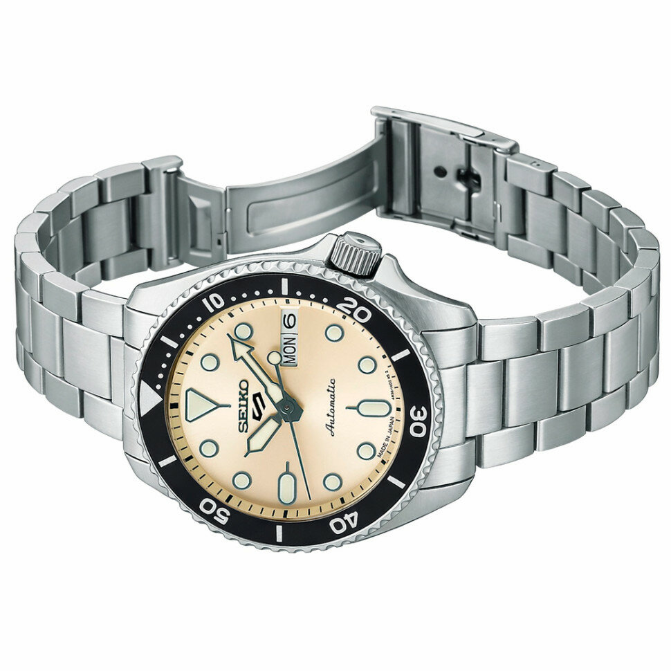 Наручные часы SEIKO 5 Sports, черный, серебряный, экрю — фото 1