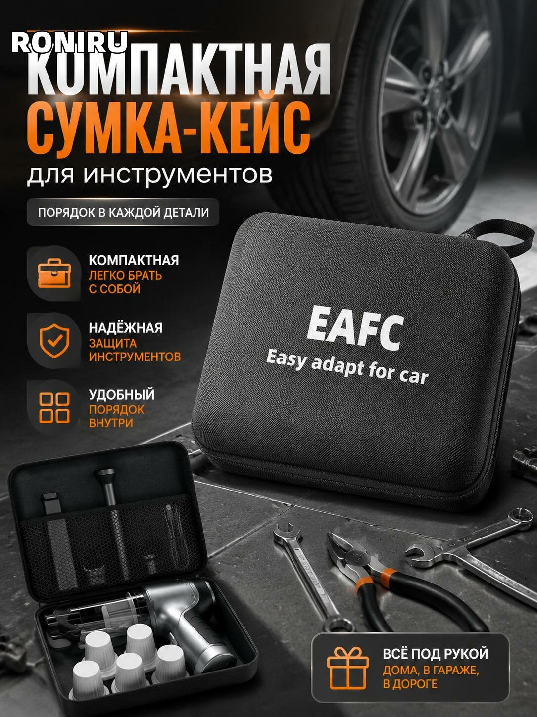 Компактная сумка-кейс для инструментов — мобильный органайзер и удобное хранение для мастера и домашнего мастера
