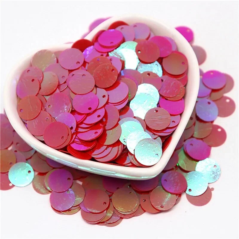 Блестки ПВХ круглой формы 10/15/20/25/30 мм 15mm20gram, ab red
