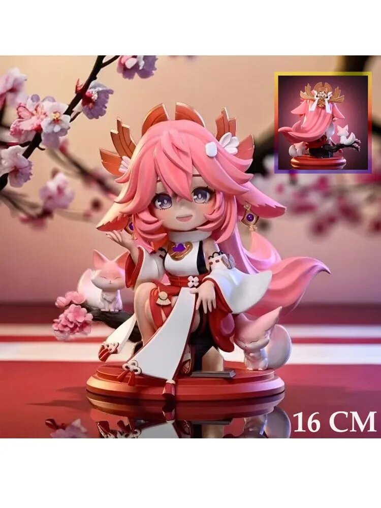 HAYCOX Аниме фигурка Genshin Impact "Yae Miko" 16см, статуэтка из искусственных материалов