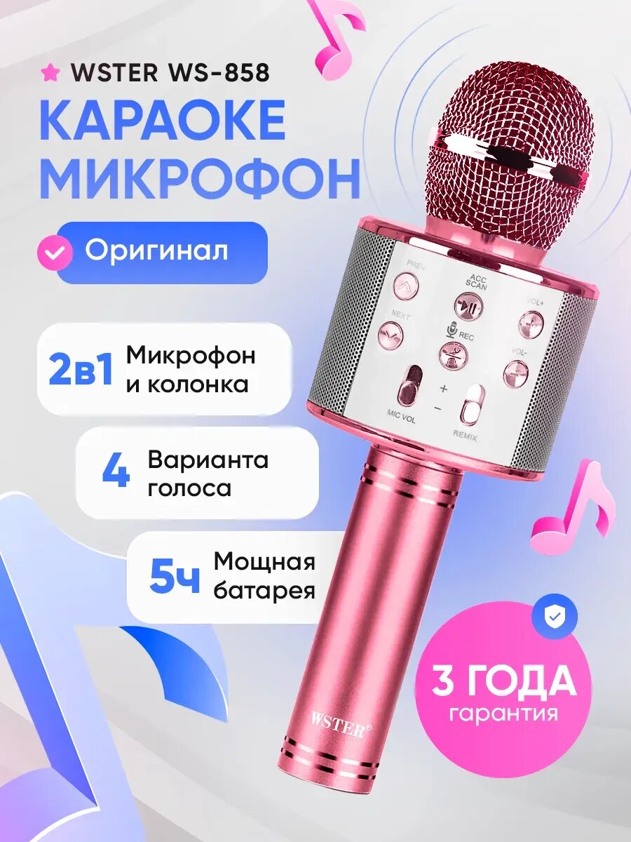 Беспроводной микрофон караоке детский WSTER