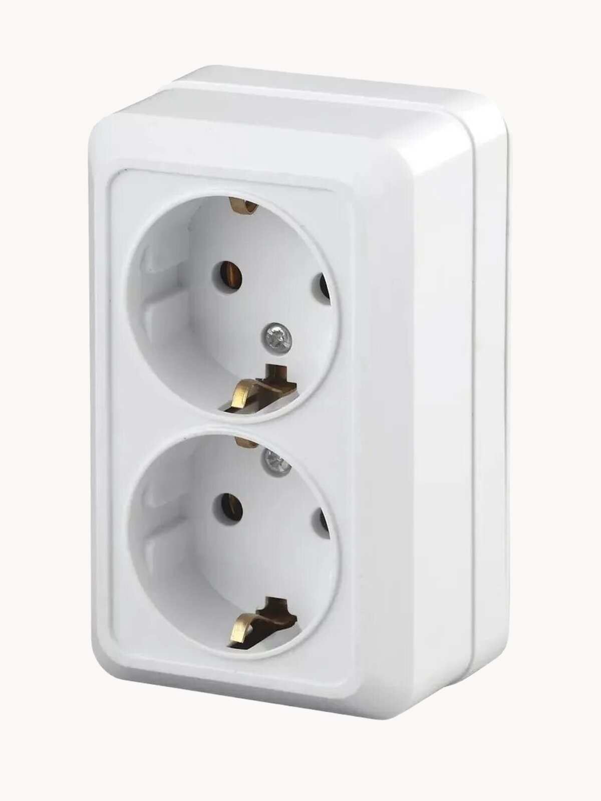 Розетка с заземлением двойная Intro Quadro 16А 250В IP20 открытой установки Schuko белая