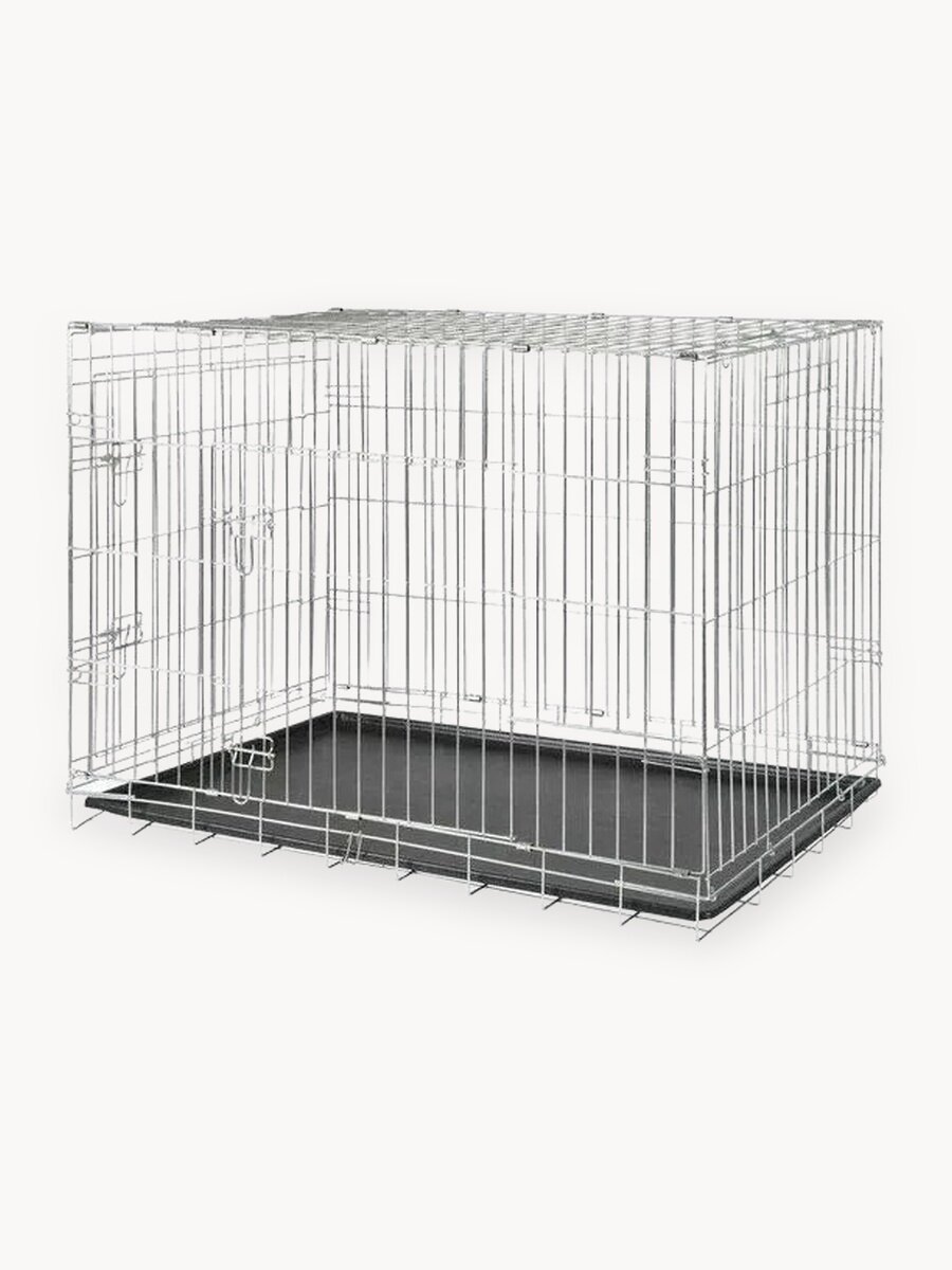 Клетка для собак, кошек, хорьков, кроликов, 70х46х50 см, хром