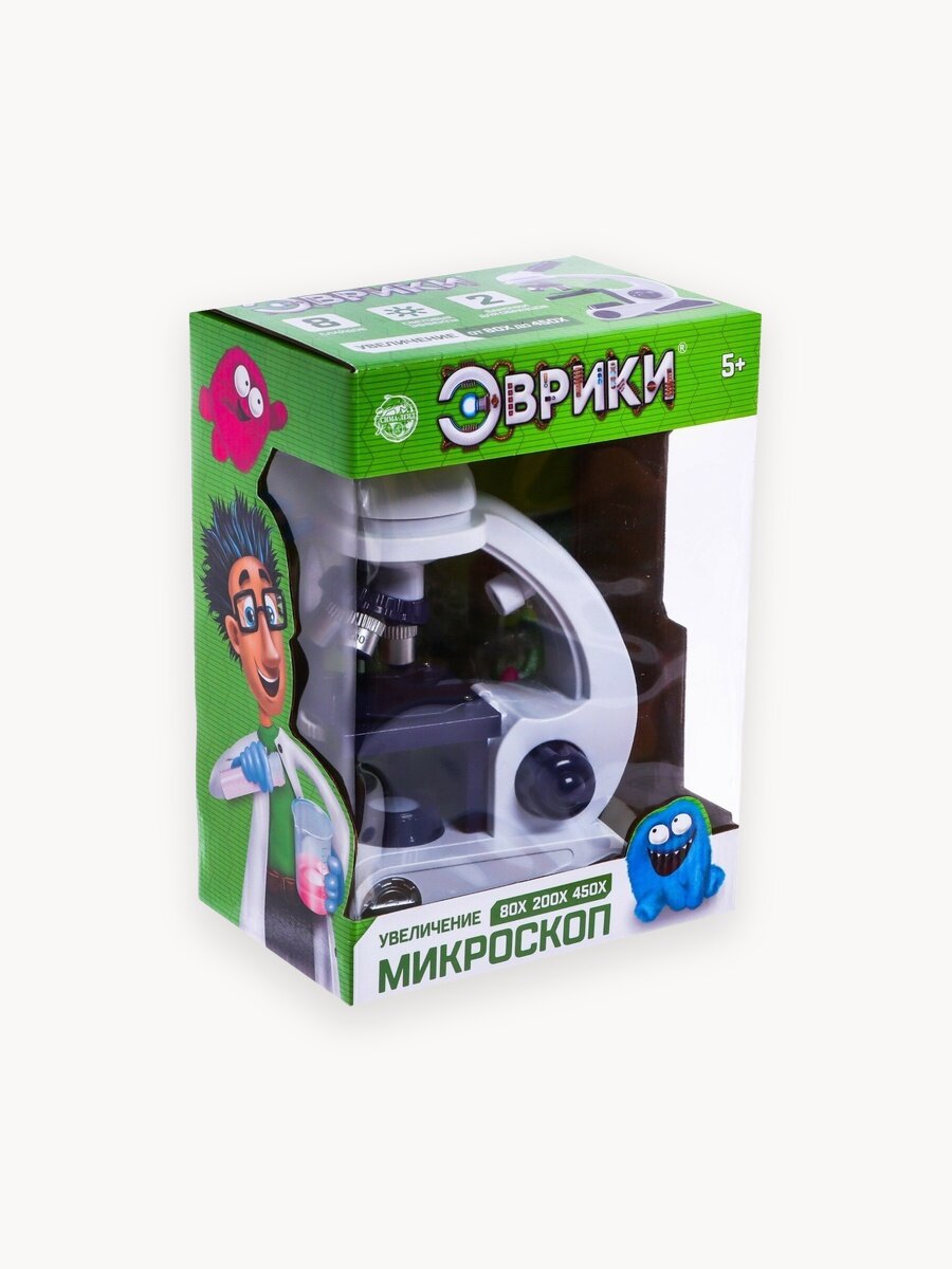 Микроскоп детский Эврики "Юный биолог", увеличение: х80, х200, х450, с подсветкой