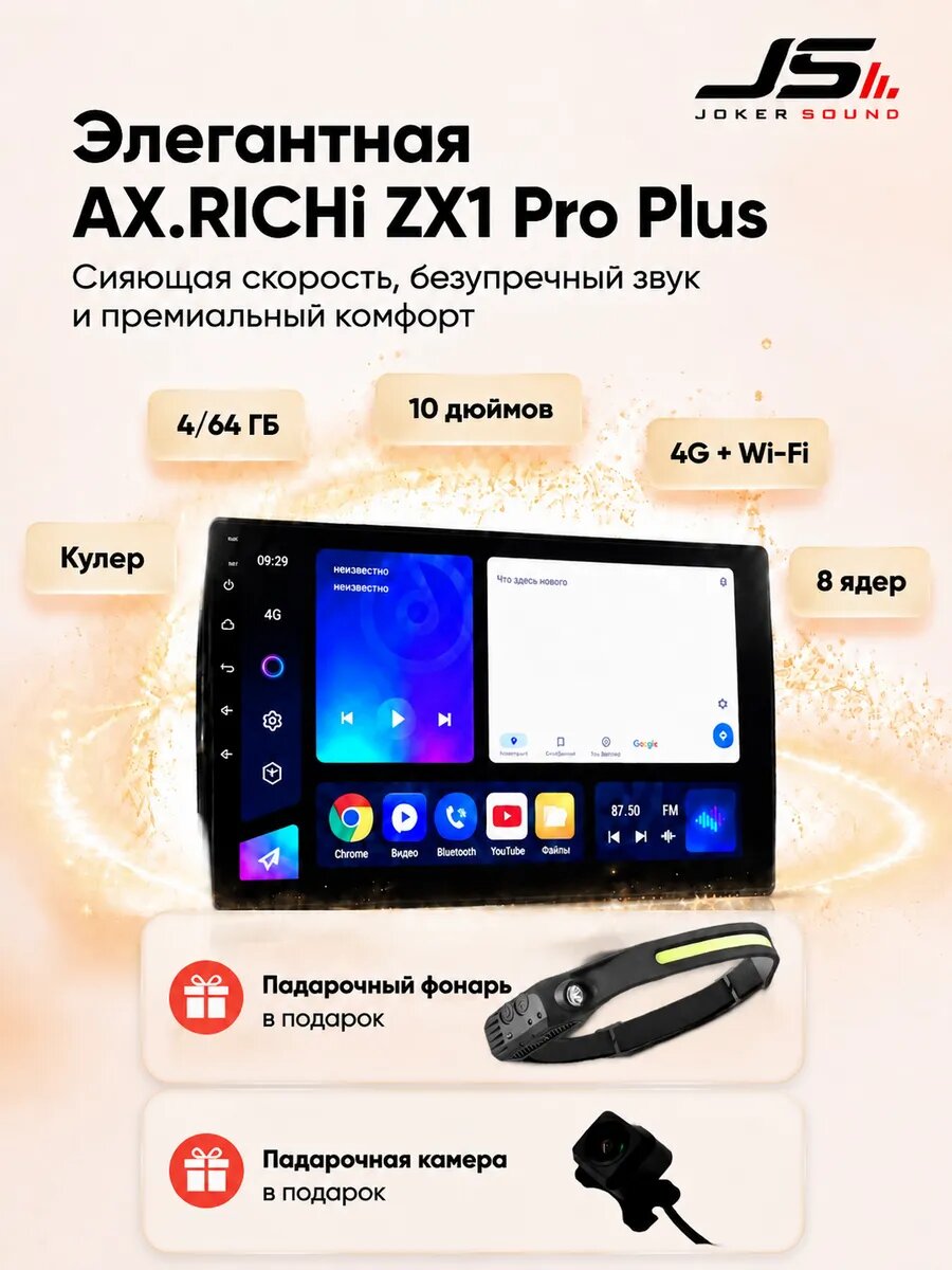 Магнитола для автомобиля AX.RICHi ZX1 Pro Plus 4+64gb