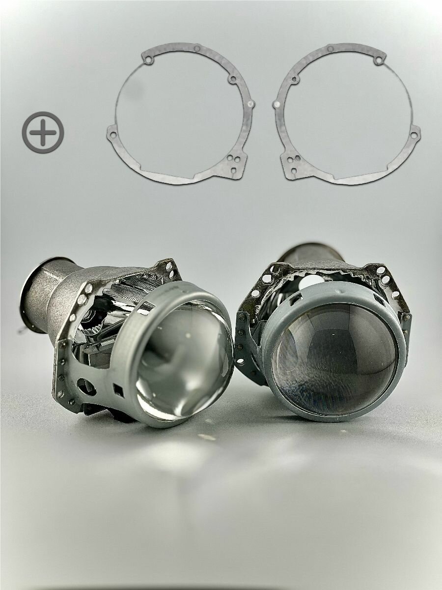 Би-галоген (лед/ксенон) линзы для Kia Carens 2 (UN) 2006-2012 тип HELLA 3R цоколь H7/D2/D4 / ближнего и дальнего света в автомобильные фары / Би галогенные модули комплект 2шт