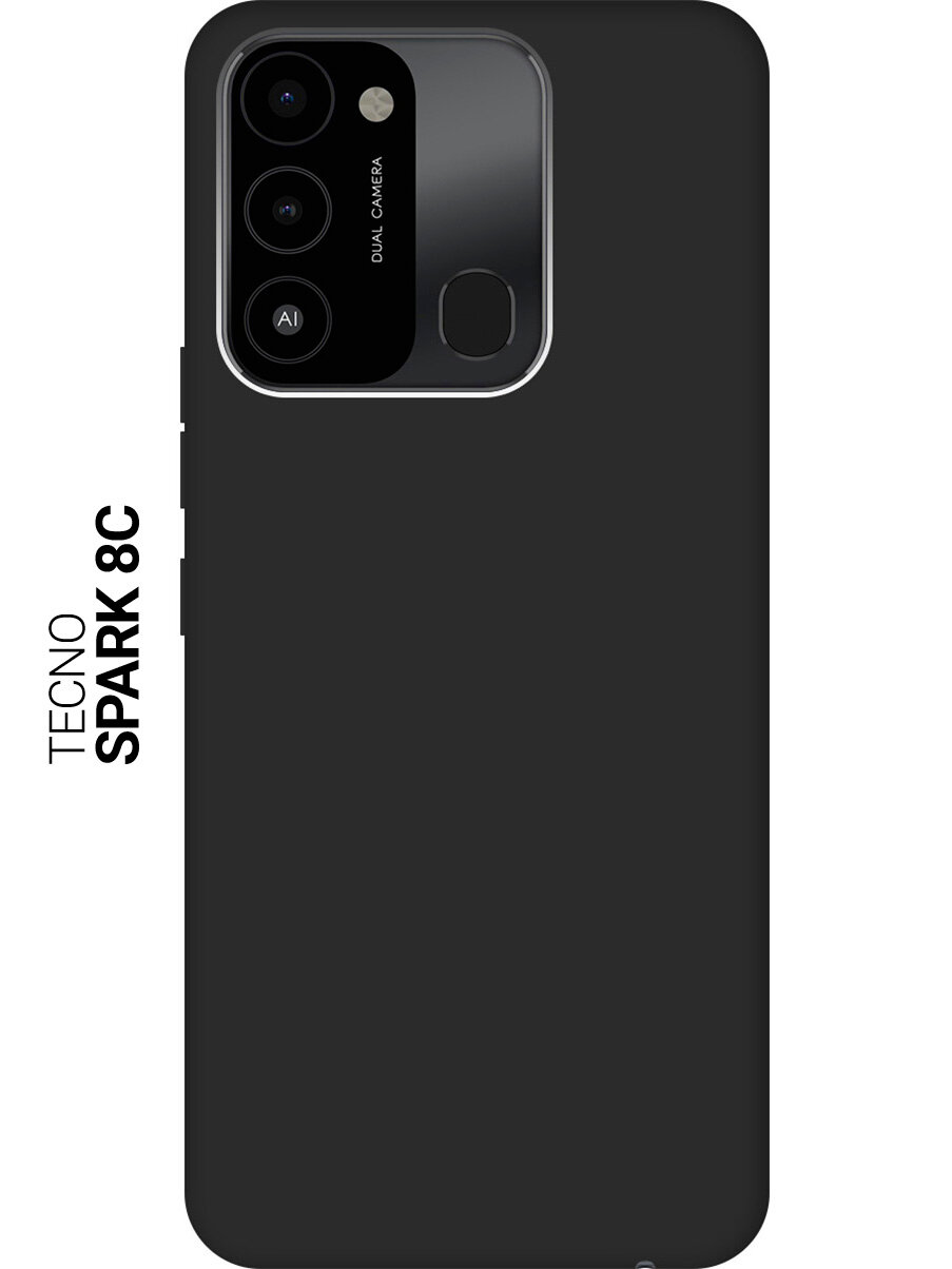 Силиконовый чехол на Tecno Spark 8C / Go 2022 / Техно Спарк 8С / Го 2022 Soft Touch черный