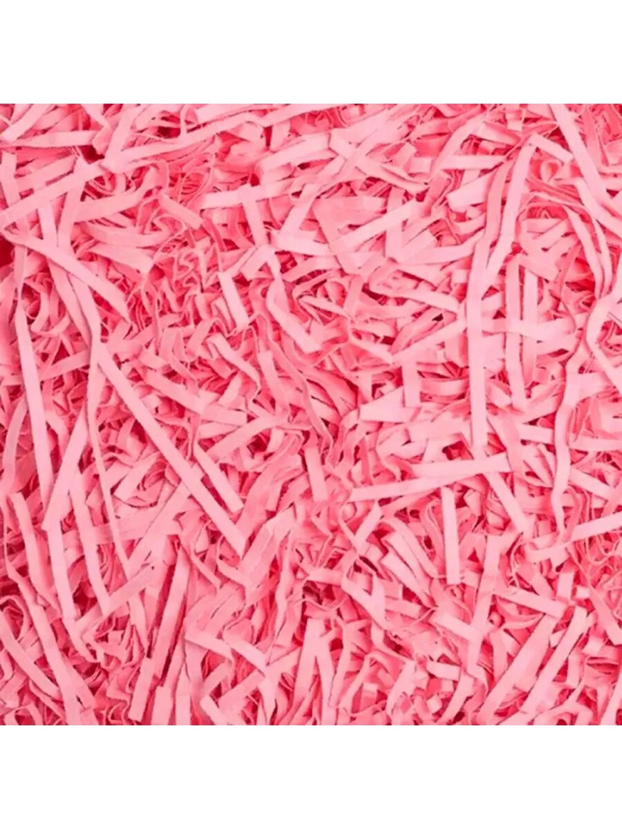 Наполнитель для коробок Бумажный Ярко-розовый, 50 г / веселый праздник