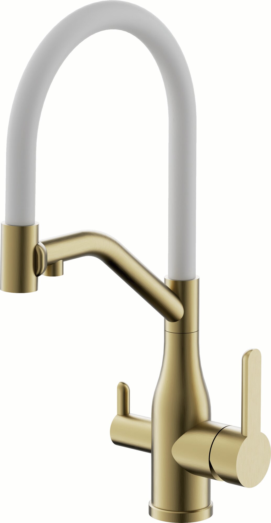 Смеситель для кухни с гибким изливом, кран золотой с фильтром для воды на мойку BELZ B78815-5