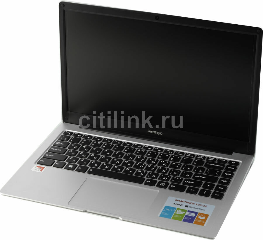 14,1" Ноутбук Prestigio SmartBook 133C4 (HG1PSB133C04CGPMGCIS) серебристый - 1366x768, TN, AMD A4 9120e, ядра: 2 x 1,5 ГГц, 4 ГБ, eMMC 64 ГБ, AMD Radeon R3, Windows 10 Pro