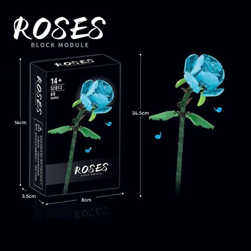 Elegant rose building blocks set perfect for gifts and creative decoration ideas blue