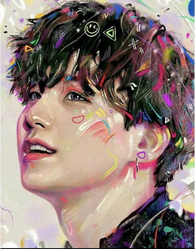 Алмазная мозаика"БТС BTS k-pop корея",40х50 без подрамнике, алмазная вышивка картина стразами