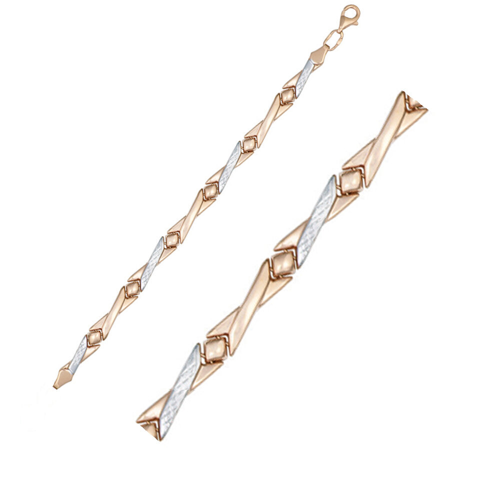 Глидерный браслет, красное, комбинированное золото, 585 проба