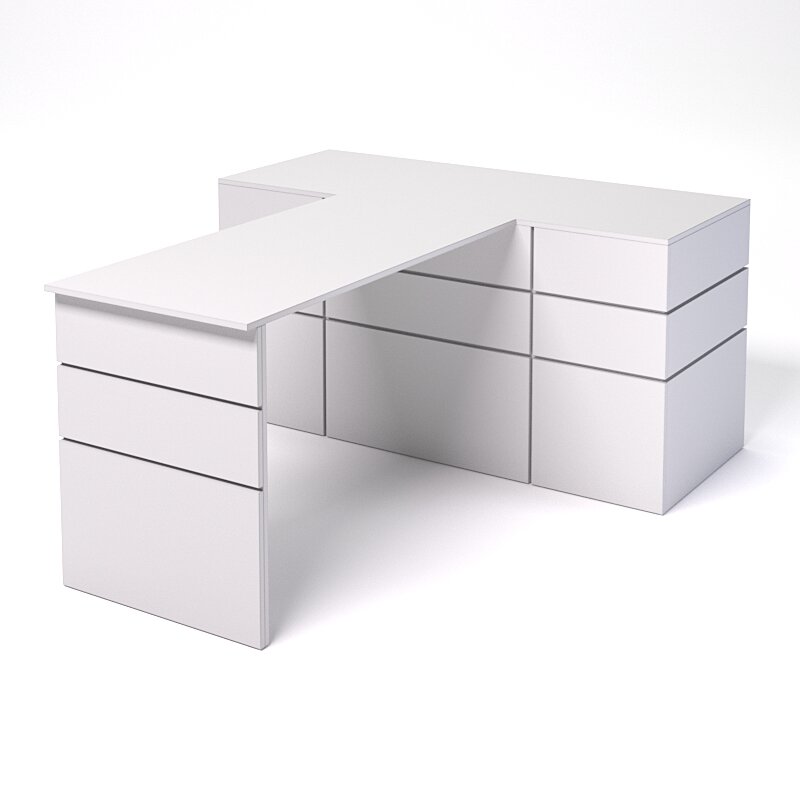 Стол руководителя №5 с приставкой брифингом, Белый. Производитель товара - компания Westcom.