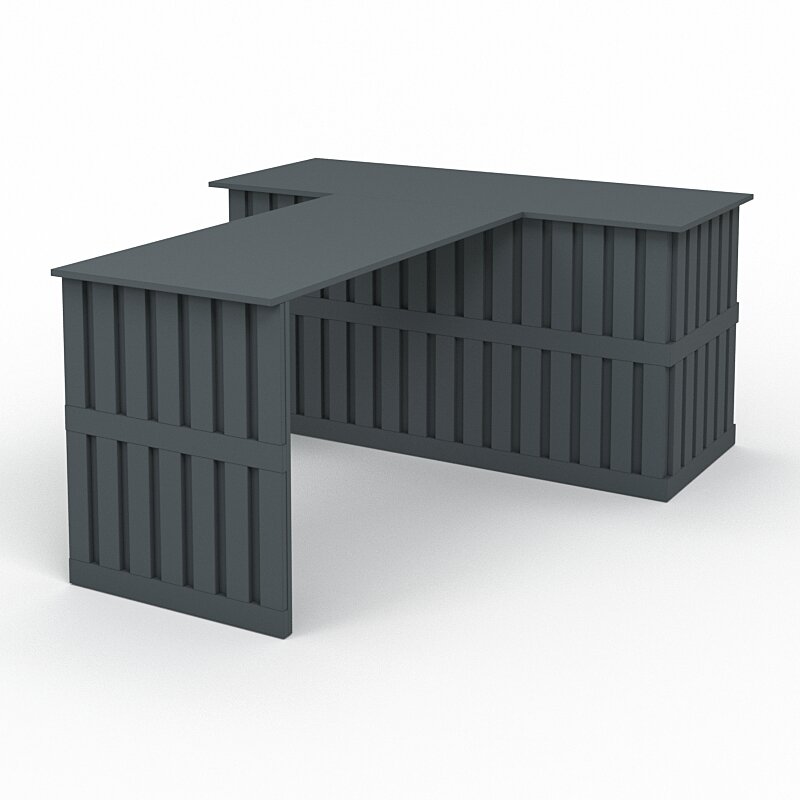 Стол руководителя №13 с приставкой брифингом, Темно-Серый. Производитель товара - компания Westcom.