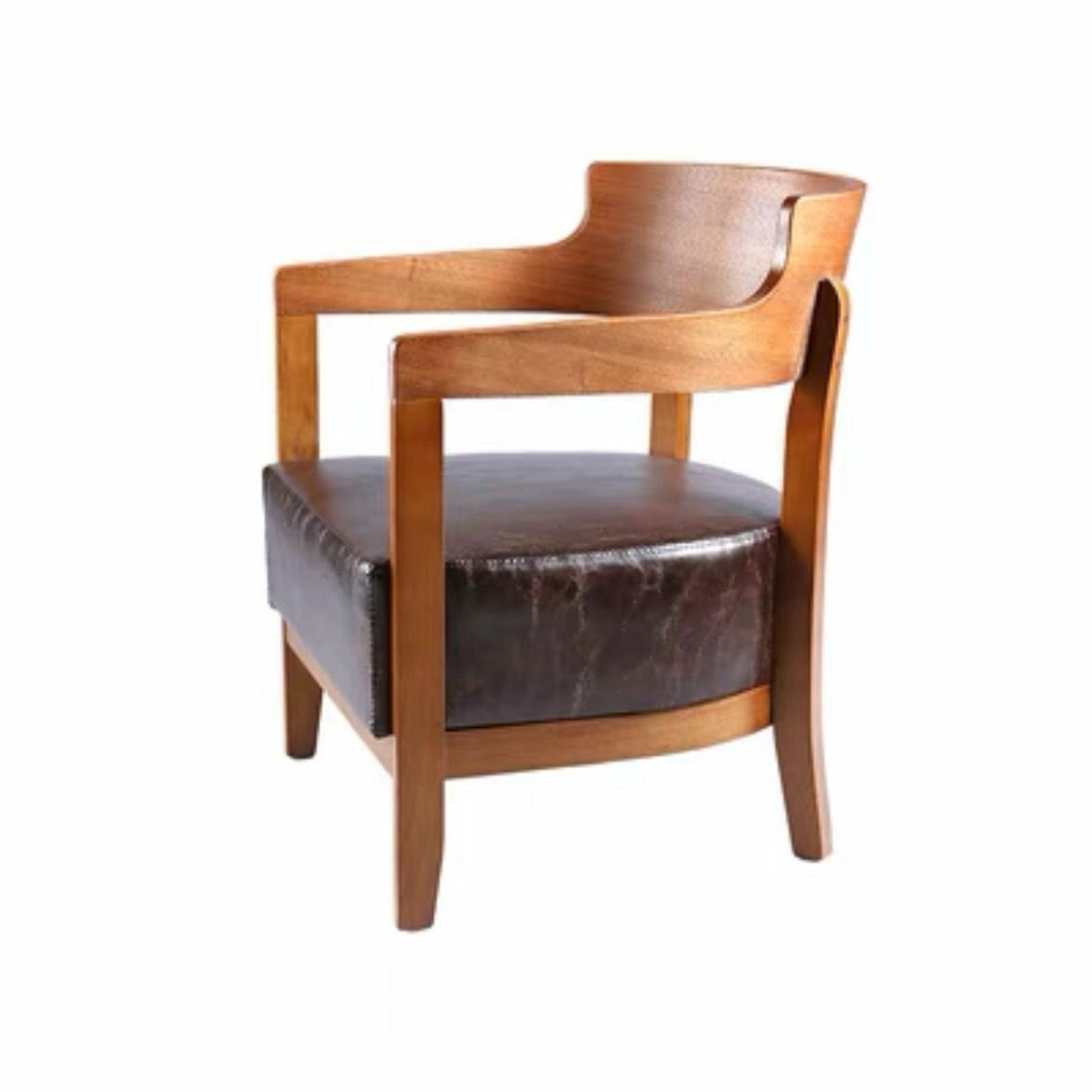 Деревянное кресло с мягкой обивкой