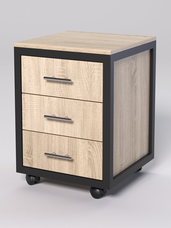 Тумба подкатная НТ-330 "стронг" в стиле лофт, Дуб Сонома. Производитель товара - компания Westcom.