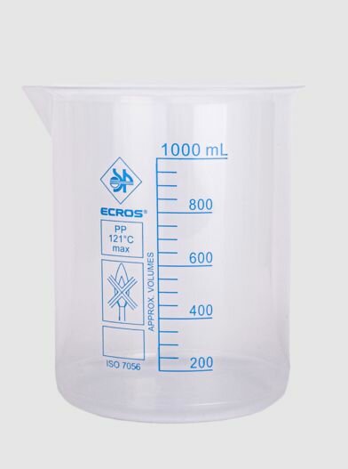 Стакан мерный из полипропилена со шкалой, 1000 мл