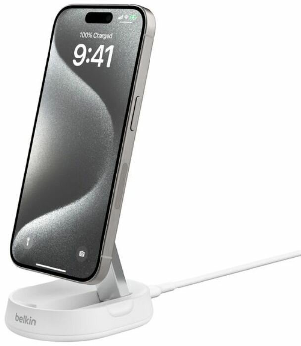 Беспроводное зарядное устройство Belkin Boost Charge Pro Convertible MagSafe Qi2, 15 Вт, белый