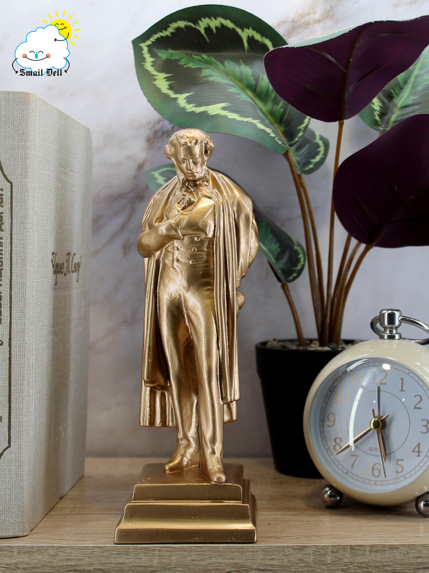 Статуэтка А. С. Пушкин , 19.5 см , гипс , цвет бронза темная