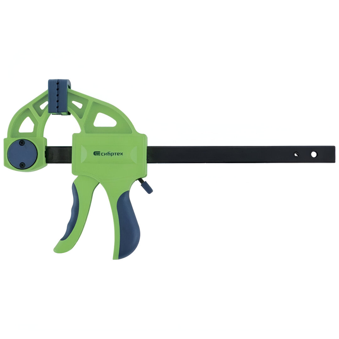 Струбцина F-образная, быстрозажимная, 600 х 70 х 820 мм, пластиковый корпус, фиксатор, двухкомпонентная рукоятка Сибртех