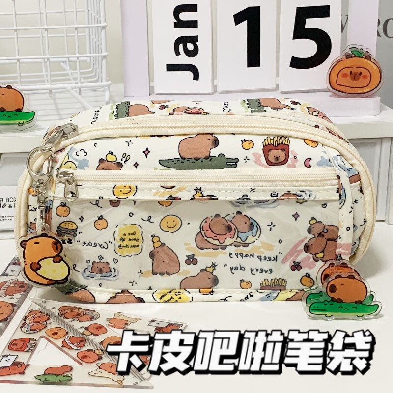 Пенал-сумка "Snow kitten pain bag", многофункциональная, вместительная