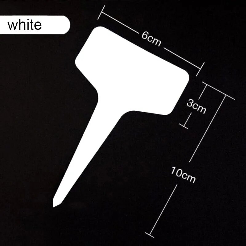 Маркеры для растений Т-образные ПВХ 100мм*20мм 25 шт, Белый, White C