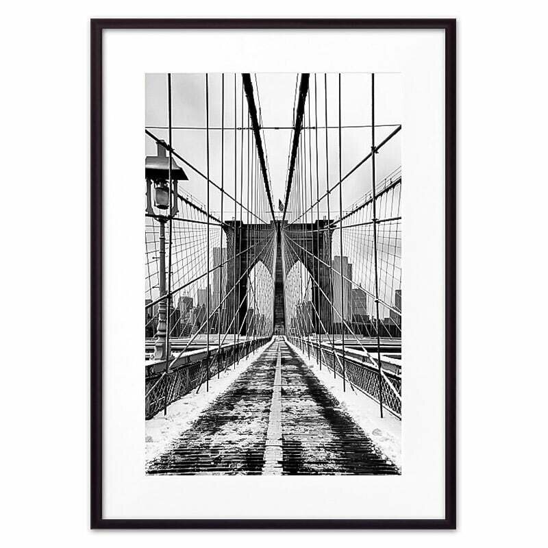 Постер в рамке Бруклинский мост 1, 21х30 см
