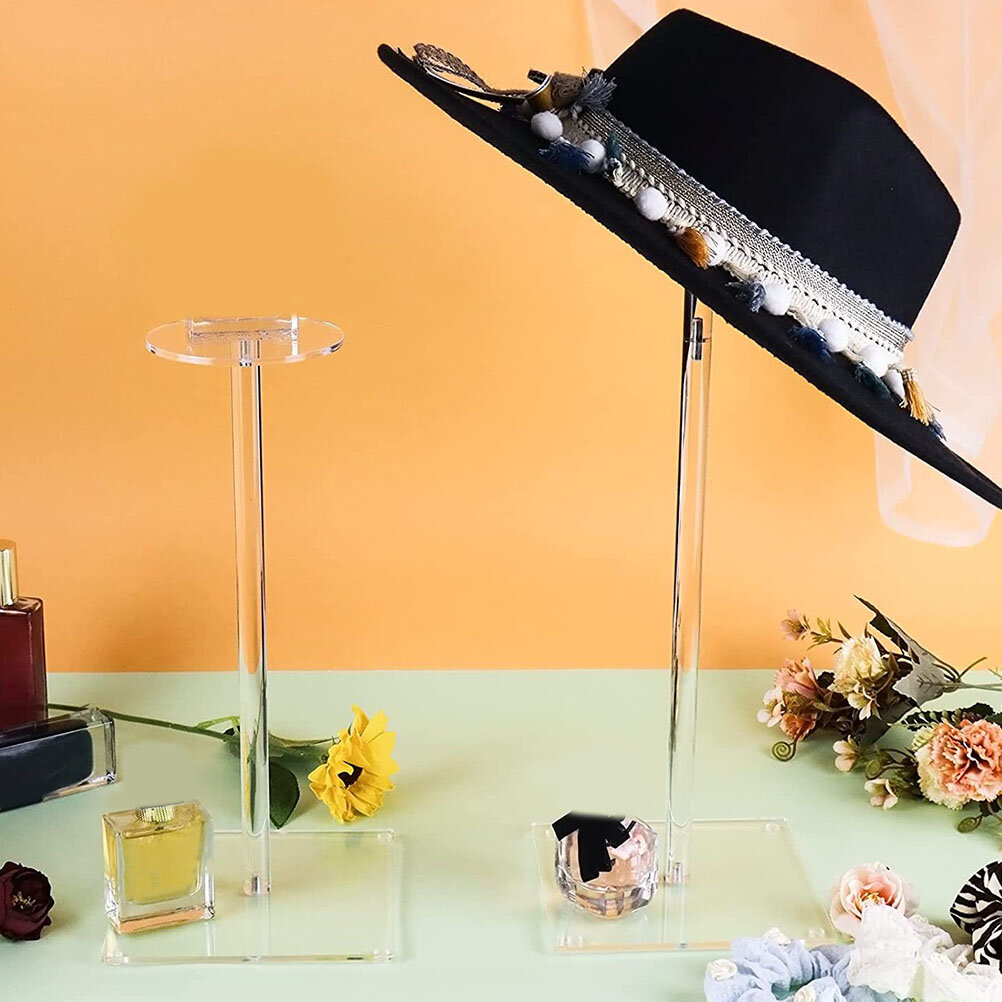 1 комплект акриловых подставок для шляп, прозрачная стойка для демонстрации, съемная полка для демонстрации