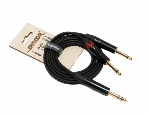 SHNOOR JS2JM 1.5m Y-кабель 6,3 мм стереоджек - 2 моно-джека 6,3 мм, 1.5м.