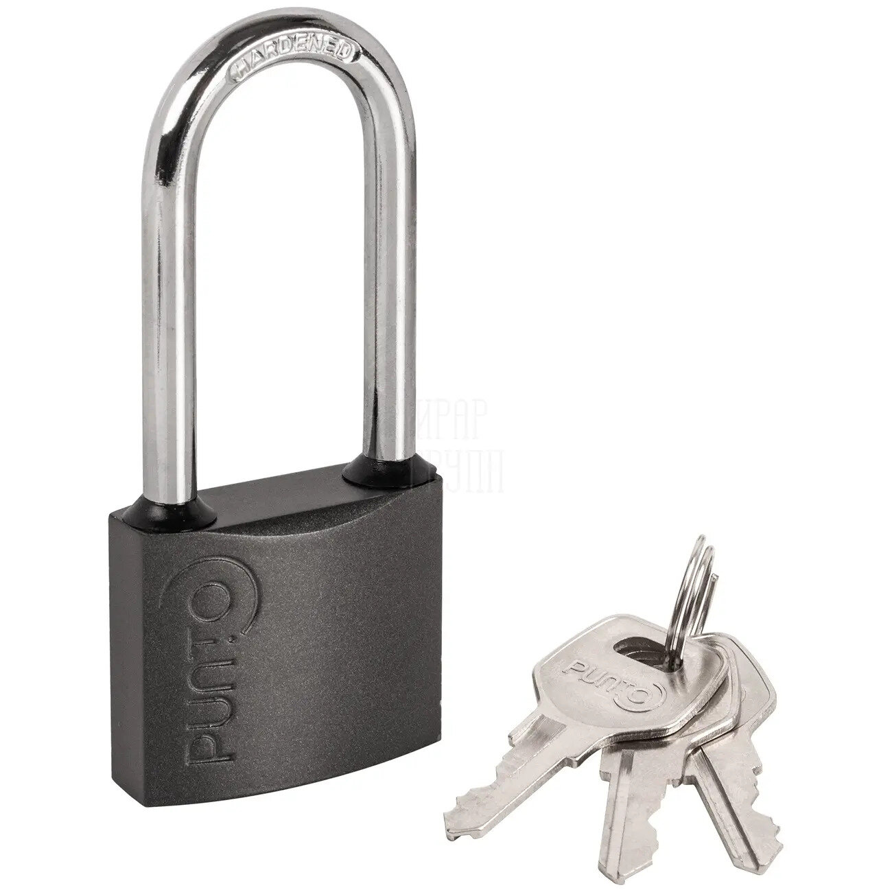 Замок Punto (Пунто) навесной PK-0150 L 3 key англ. ключ. никель