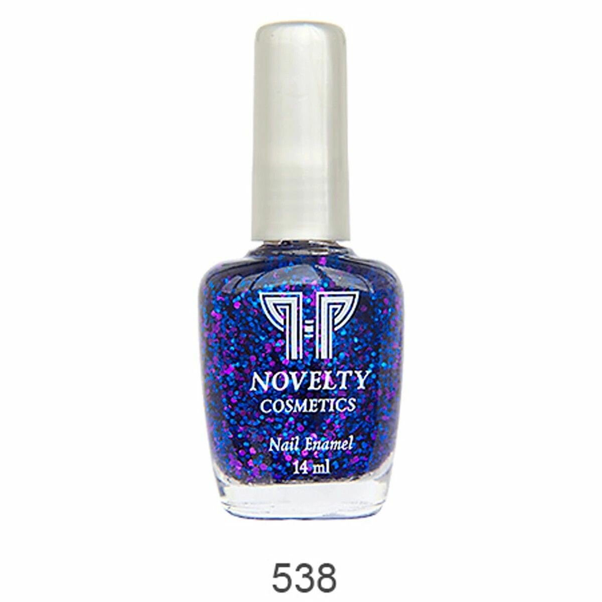 Лак для ногтей NOVELTY тон 538 ярко-фиолетовый с блестками, 14 мл