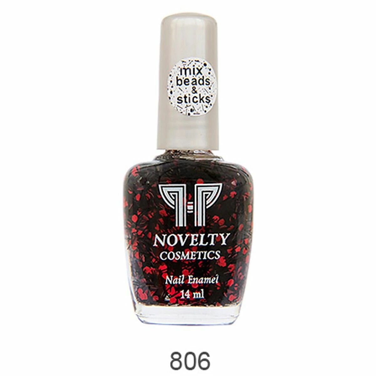 Лак для ногтей NOVELTY укрепляющий, тон 806 чёрный-красный, 14 мл