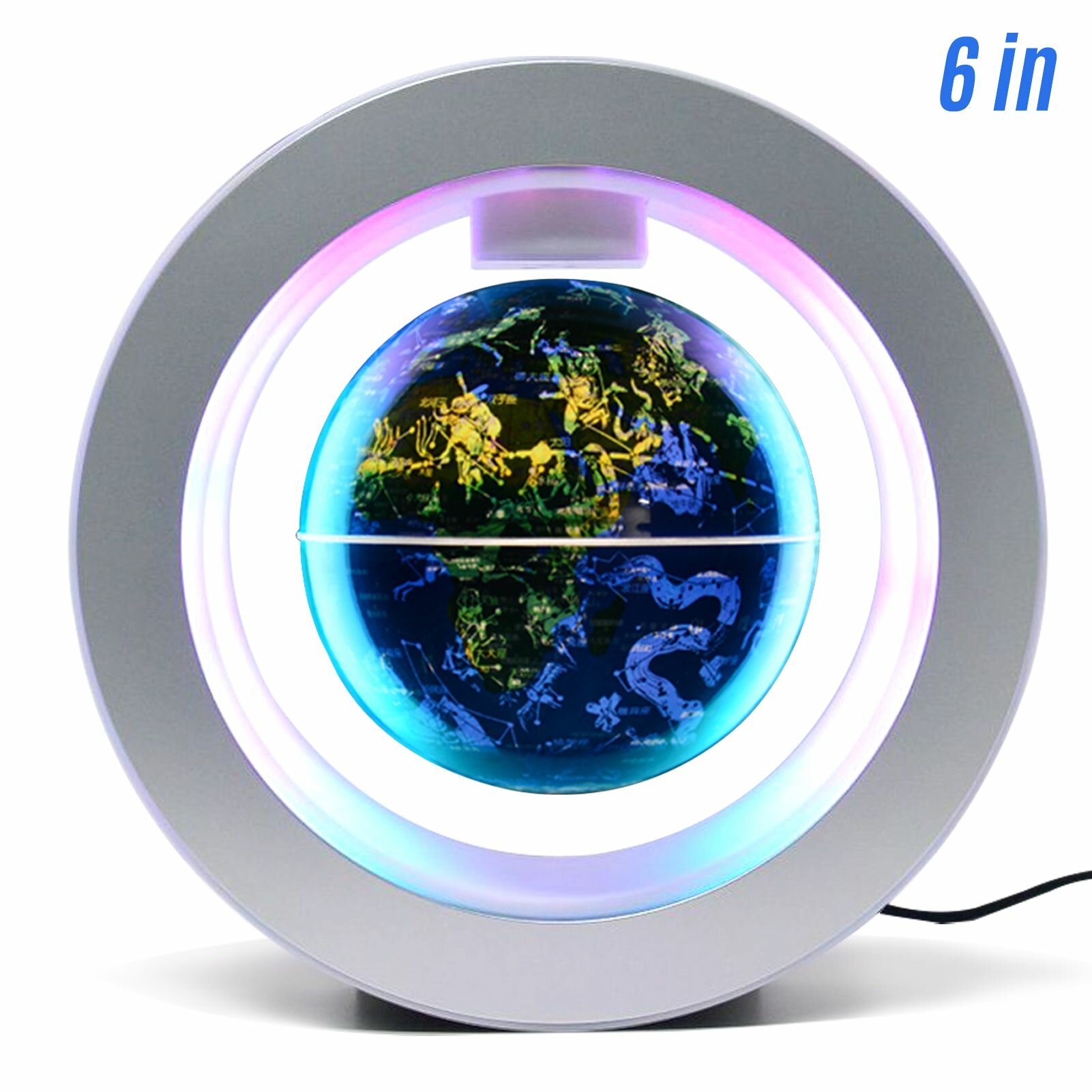 Плавающий шар со светодиодной подсветкой 6-дюймовый вращающийся на магнитной левитации
