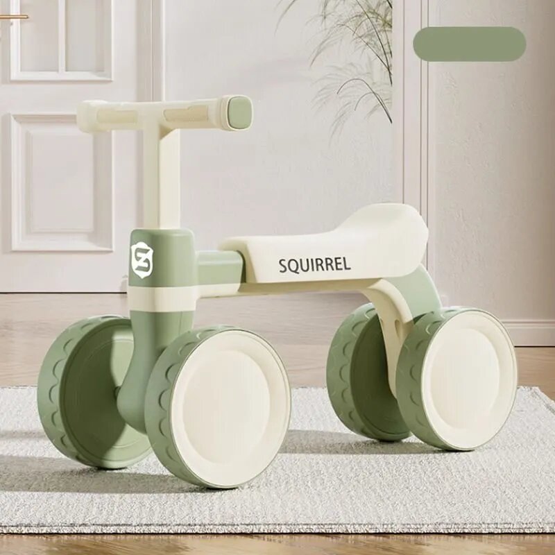 Беговел для детей от 1 до 4 лет, четыре колеса, мягкое сиденье, идеальный подарок для детей.