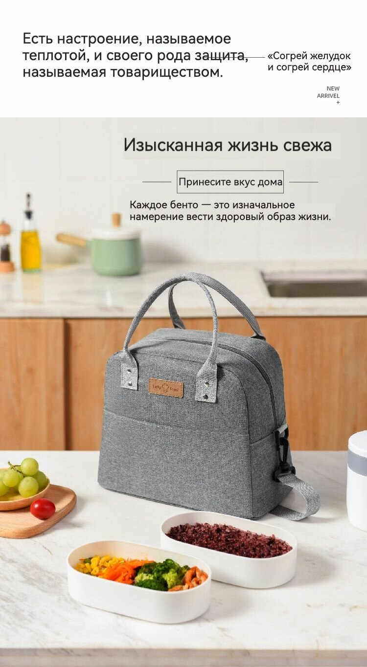 Термосумка для еды и напитков с теплоизоляцией компактная и стильная сумка-холодильник для обеда, лекарств и косметики