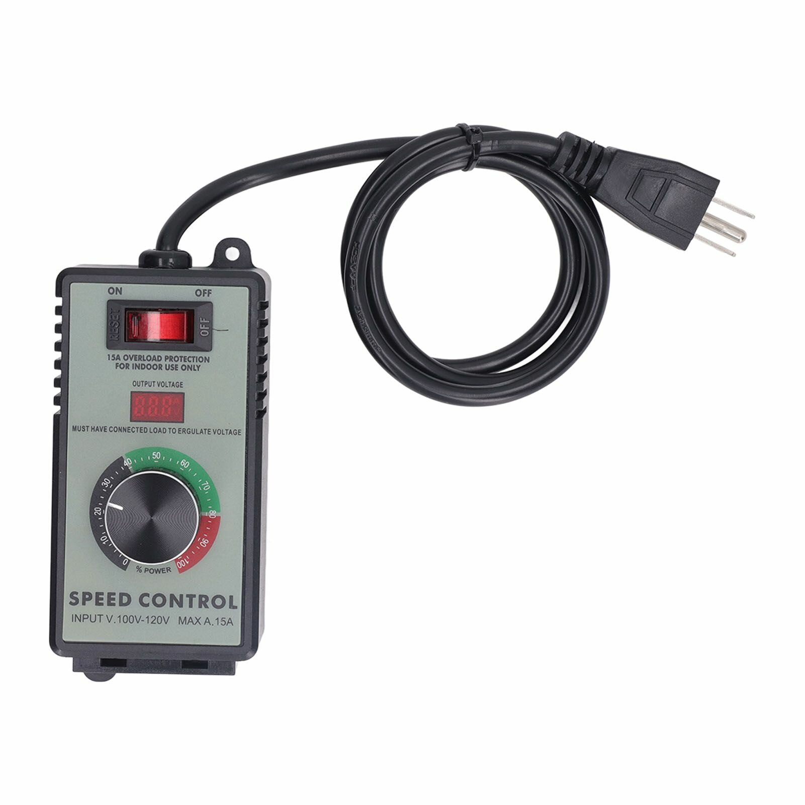 Регулятор скорости вентилятора переменного тока с электронным управлением скоростью, 15A перегрузочная защита, шаговое регулирование