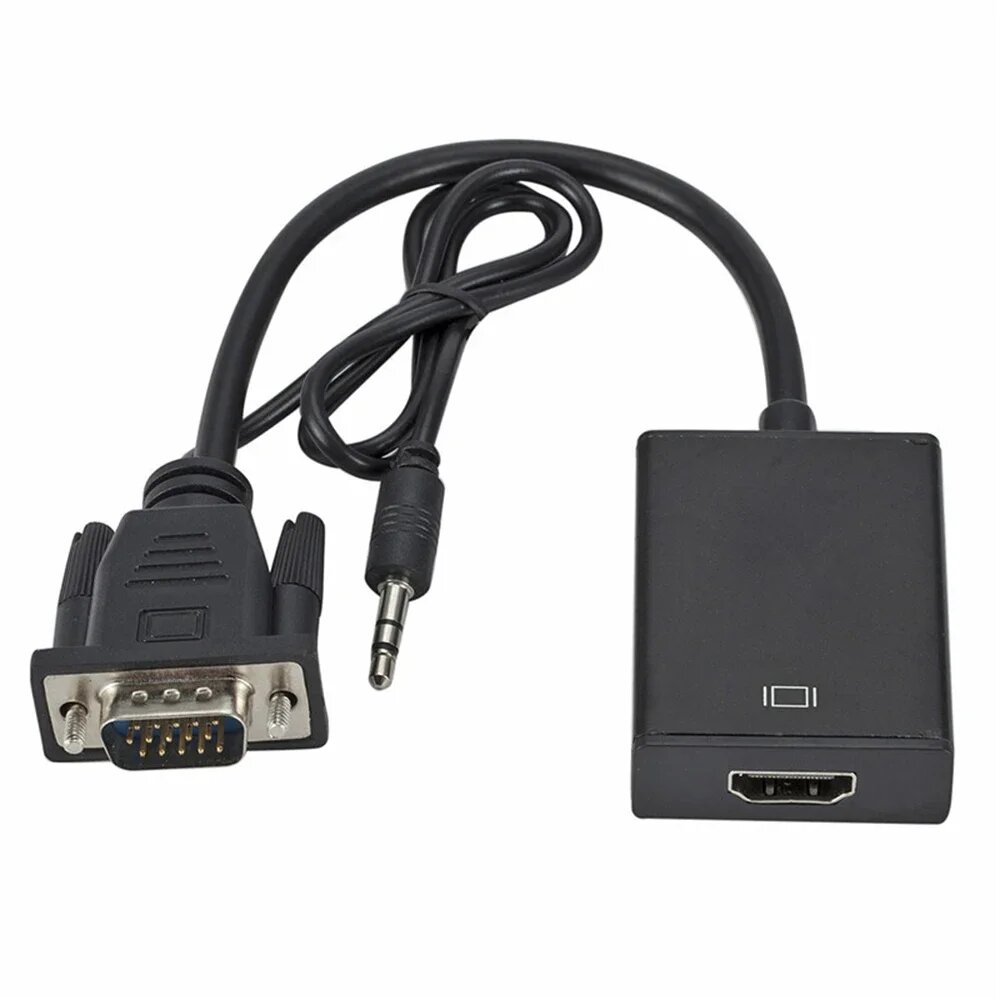 Full HD 1080P VGA-HDMI-совместимый преобразователь-кабель 3,5 мм аудиовыход VGA HD адаптер для ПК ноутбука к HDTV-проектору