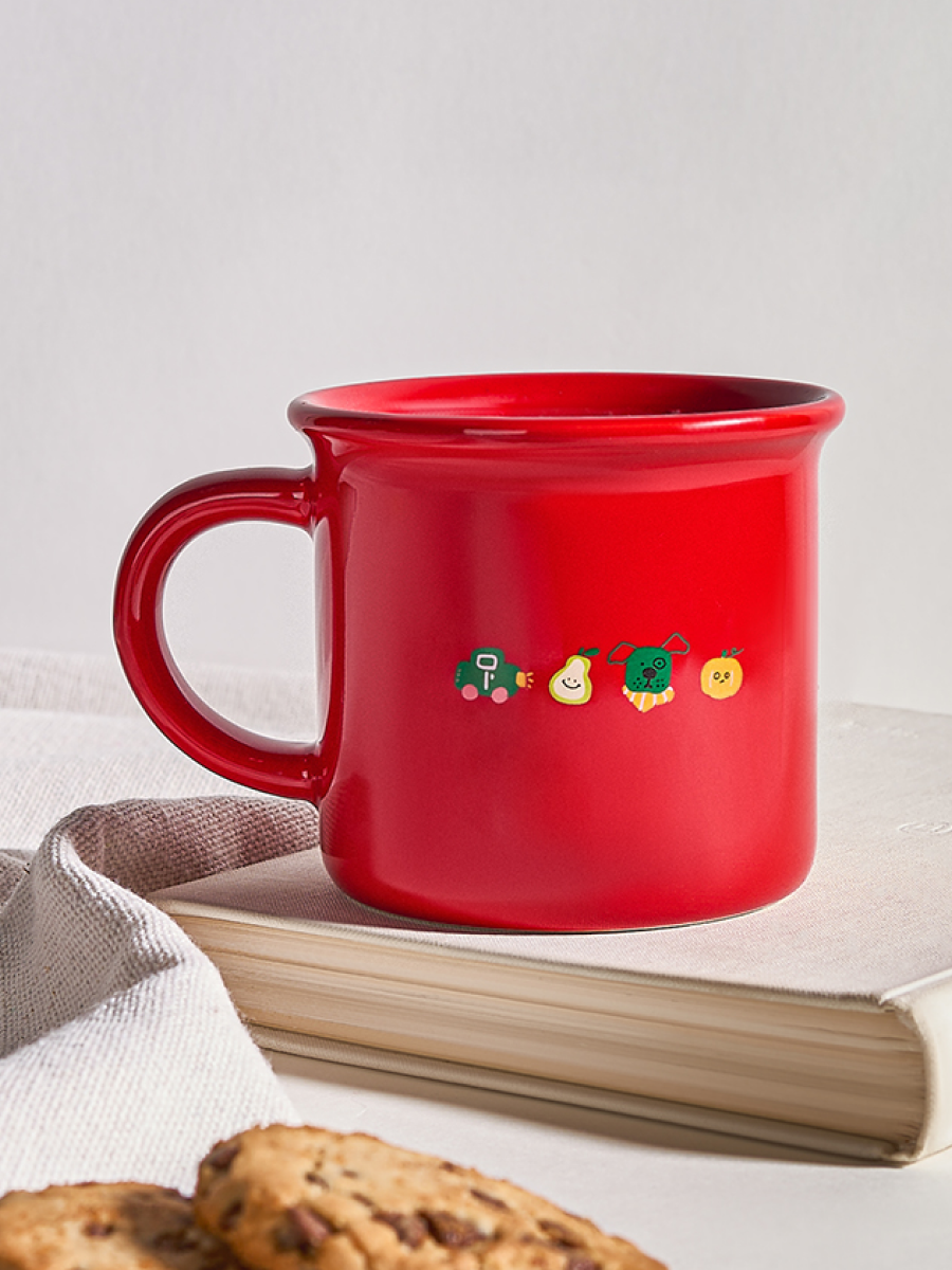 Кружка DB HOMME "Pinterest", керамика, с декором, 300мл, красная