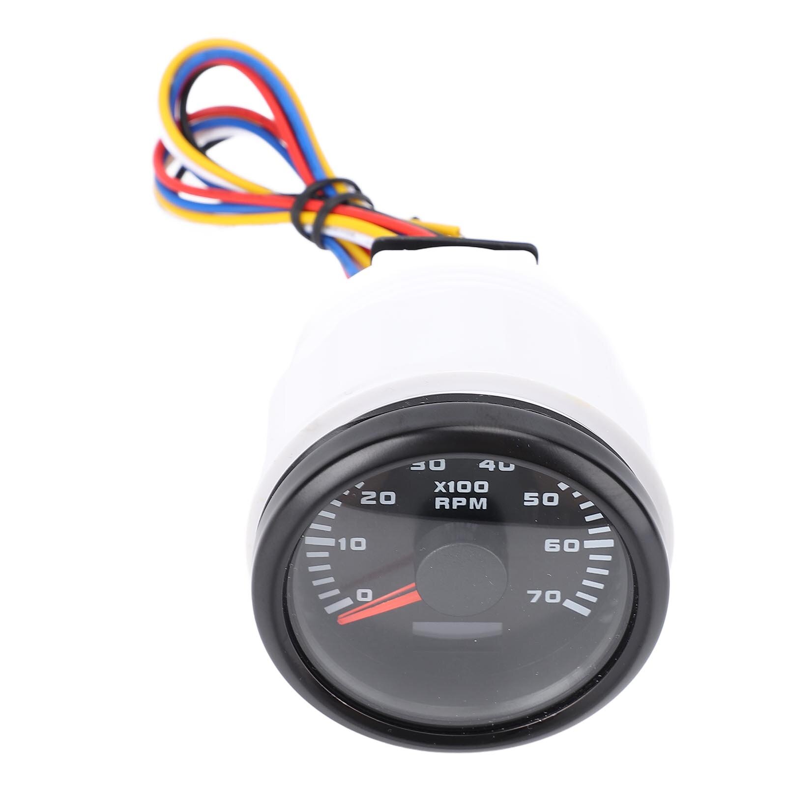 52mm 7000RPM Tachometer с Hourmeter 7 Color Backlight DC 9-32V RPM Gauge для Truck Tractor Car RV Boat White Dial Silver Cover CX6230