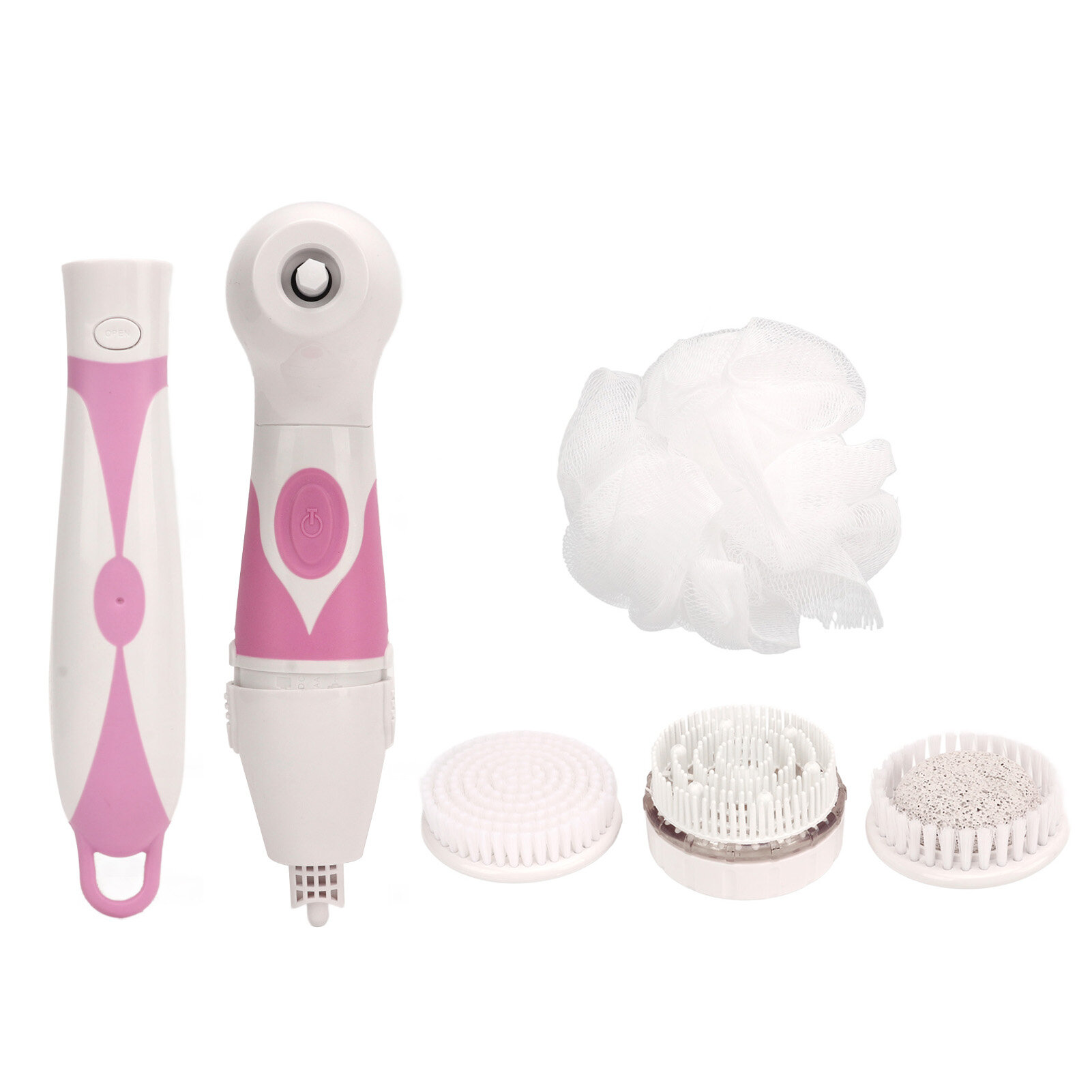 Электрическая массажная щетка для ванны, вращающаяся, мягкая, электрическая щетка для душа с длинной ручкой для пилинга в душе